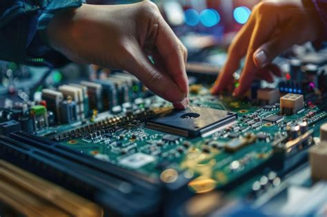 Premium Photo Workers Assembling Circuit Boards By Hand In High Tech