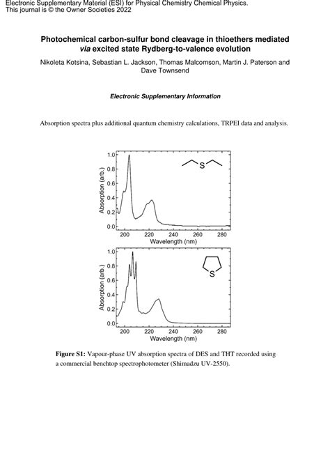 Pdf Photochemical Carbonsulfur Bond Cleavage In Thioethers Mediated