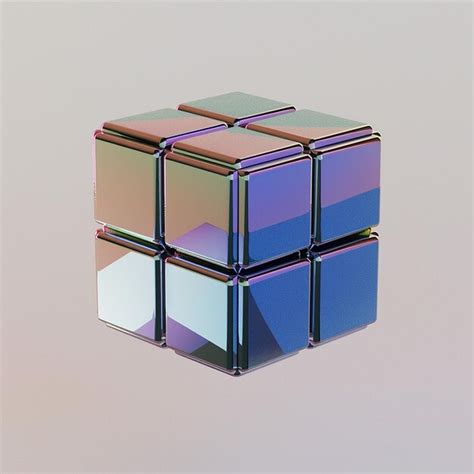 Rubiks Cube Arranged In A Neat And Orderly Manner Has A Gradient Of Blue And Purple Colors Soari