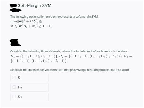 Soft Margin Svm The Following Optimisation Problem