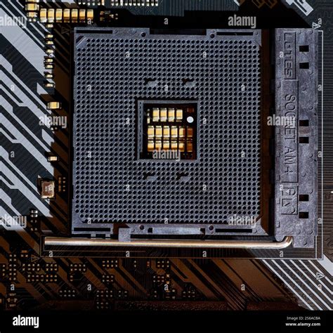 A Close Up View Of An Am4 Cpu Socket On A Motherboard This Detailed Image Shows The Precision