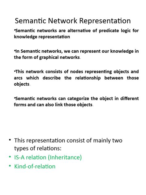 Semantic Network Representation Pdf Artificial Intelligence Intelligence Ai And Semantics
