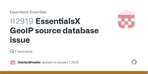 Essentialsx Geoip Source Database Issue · Issue 2919 · Essentialsx