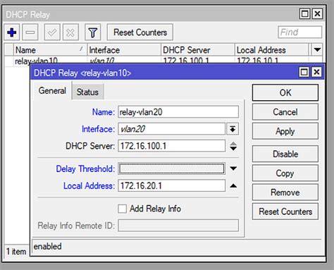 dhcp relay in mikrotik configuration for hotspot