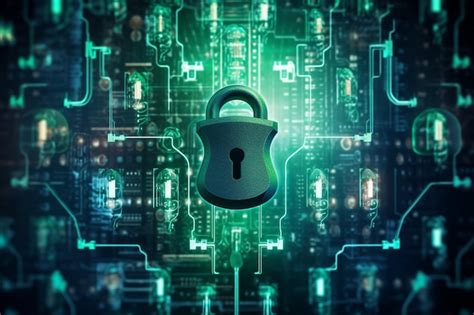 Premium Ai Image A Close Up Of A Lock On A Circuit Board With A Green Background Generative Ai