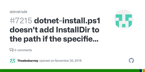 dotnet install ps1 doesn t add installdir to the path if the specified