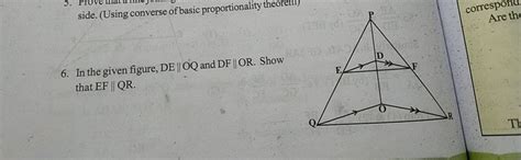 Side Using Converse Of Basic Proportionality Theorem 6 In The Given F