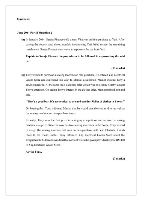 Soga Assignment June 2014 Part B Question 2 Questions June 2014 Part B Question 2 A In