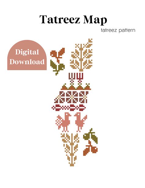 Tatreez Map Tatreez Pattern Digital Download Hint Of Tatreez