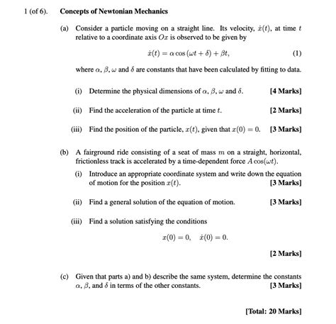 Solved Of Concepts Of Newtonian Mechanics A Chegg