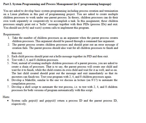 Solved Part 2 System Programming And Process Management In