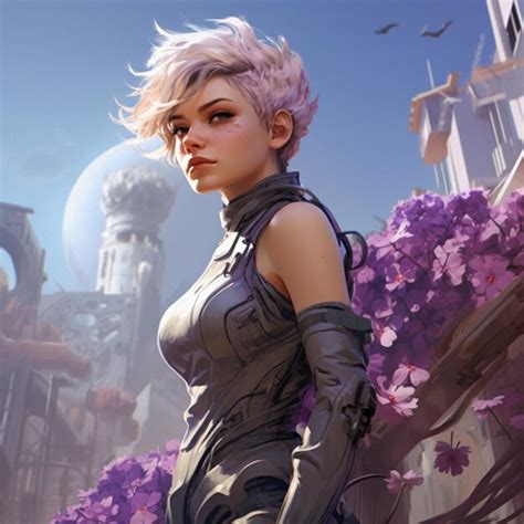 Una Hermosa Chica De Pelo Corto Foto Premium