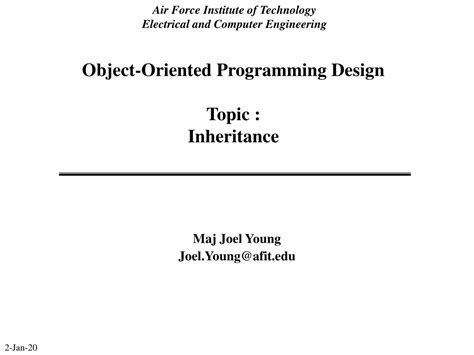 Ppt Object Oriented Programming Design Topic Inheritance Powerpoint