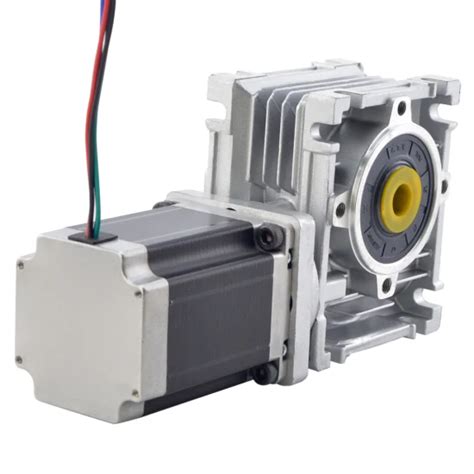 Nema23 3nm Stepper Motor L112mm Gear Ratio 5 1 Worm Gearbox Nmrv30 Worm Gear Speed Reducer