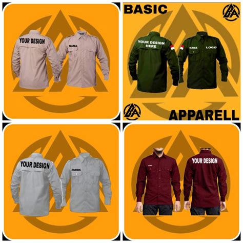 Jual Satuan Kemeja Custom Pdl Pdh Panjang Lapangan Custom Desain Bordir Shopee Indonesia
