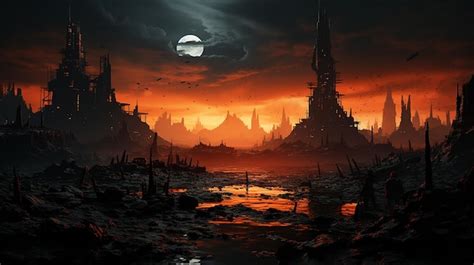 Premium Photo Tech Desolation Hightech Dystopian Landscape Background