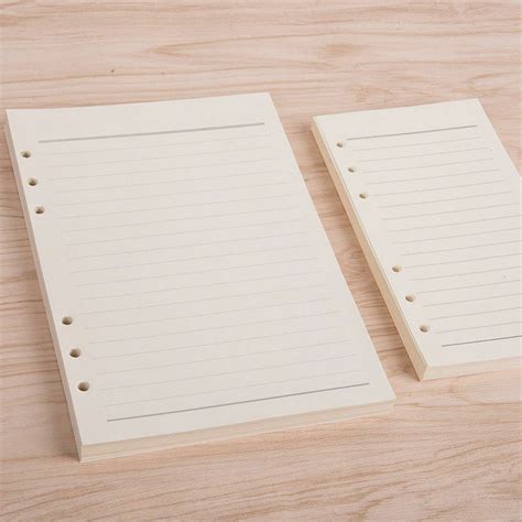 A5 Refill Lined Paper Standard 6 Holes Inserts 90 Sheets Notebookpost