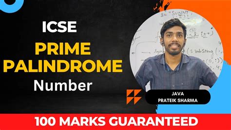 Prime Palindrome Number Class 10 Icse 100 Marks In 28 Days Prateik