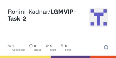 GitHub Rohini Kadnar LGMVIP Task
