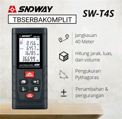 SNDWAY SW G4S Tipe Pengganti SW T4S Meteran Laser 40M Digital Distance Meter 40 Meter Alat Ukur