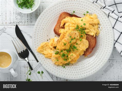 Scrambled Eggs Fluffy Image Photo Free Trial Bigstock