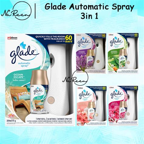 Glade Automatic Spray 3 In 1 เครื่องพ่นสเปรย์น้ำหอมอัตโนมัติ 3 อิน1 เครื่องพ่น 1 สเปรย์ 1