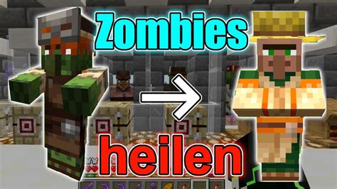 Zombies Heilen Dorfbewohner Zombiefizieren Minecraft Tutorial Youtube