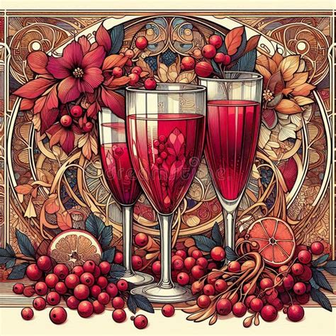 A Glass Of Cranberry Juice Stock Illustration Illustration Of Cafe