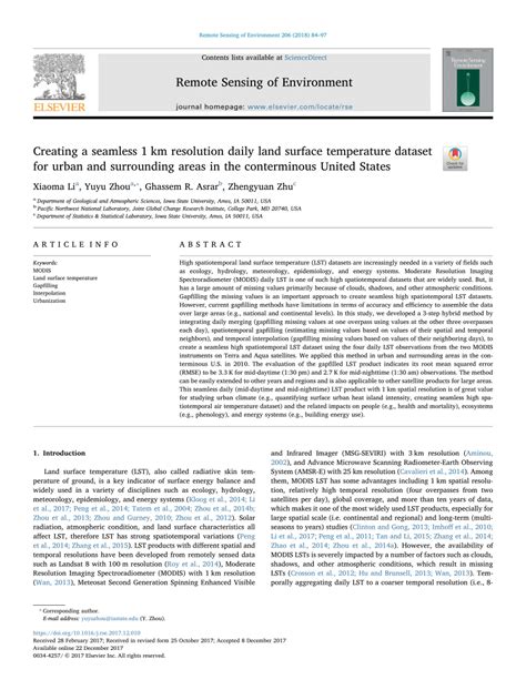 Pdf A Surface Temperature Dataset