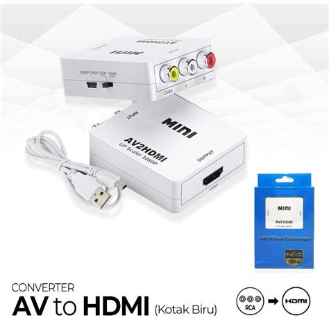 Jual CONVERTER AV RCA TO HDMI RCA AV To HDMI CONVERTER Kotak Biru Shopee Indonesia