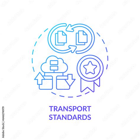 2d Gradient Blue Icon Transport Standards Concept Isolated Vector Health Interoperability