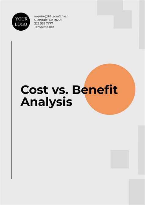 Free Sample Cost Vs Benefit Analysis Template To Edit Online