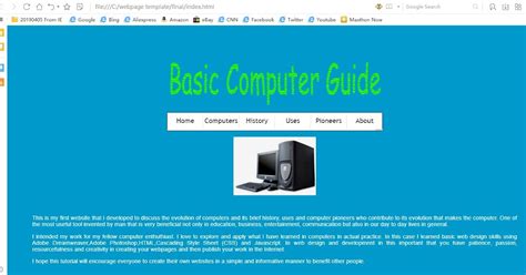 Free Programming Source Codes And Computer Programming Tutorials Basic Computer Website Template
