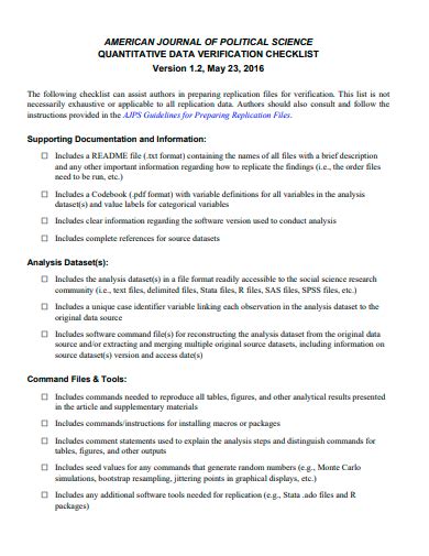 FREE Verification Checklist Samples In PDF MS Word