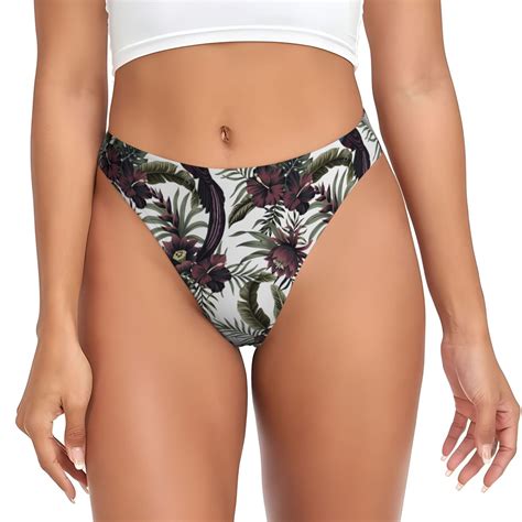 Thongs For Women Brown Cute Bird Of Paradise No Show Seamless Womens