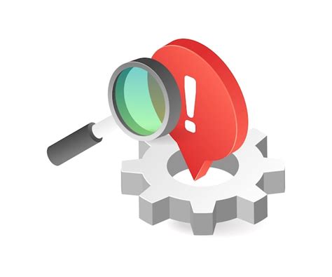 Premium Vector Search Process Gear Symbol And Get Warning