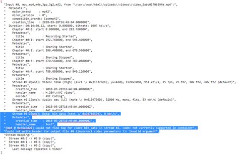 Audio Ffmpeg Getting Error During Segmenting Mp4 Video Super User