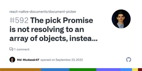 The Pick Promise Is Not Resolving To An Array Of Objects Instead It