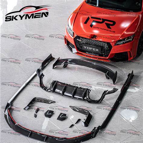 아우디 스포츠 Tt Rs Yofer 스타일 드라이 카본 바디 키트 트림 프론트 립 And 포그 카나드 세트 And 사이드 스커트 And 디퓨저 And Gt 스포일러 레이싱 Ttrs바디