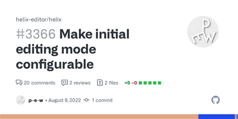 Make Initial Editing Mode Configurable By P E W Pull Request 3366