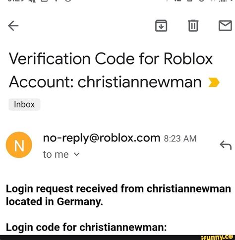 Verification Code For Roblox Account Christiannewman Inbox No Reply