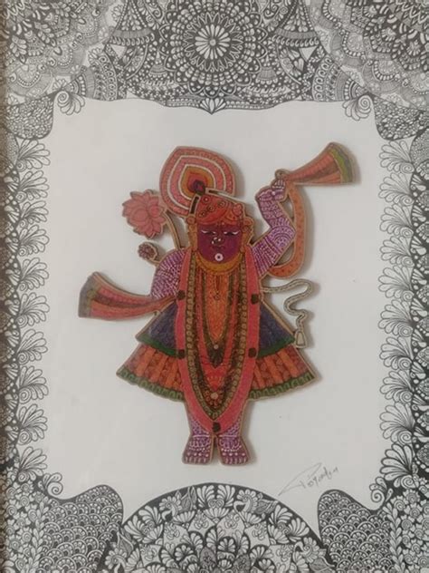 Lord Shrinath Ji Pen On Canvas By Priyanka Gupta With Frame