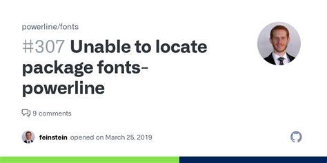 Unable To Locate Package Fonts Powerline · Issue 307 · Powerlinefonts