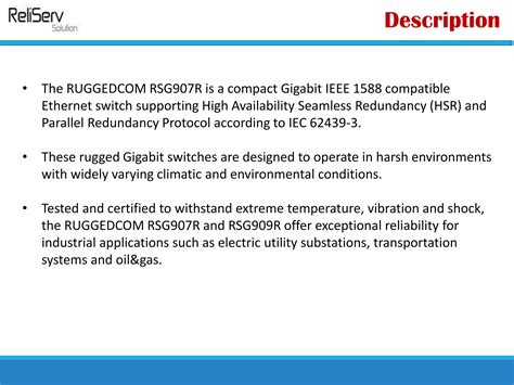 Ruggedcom Rsg907r Compact Switch Pdf