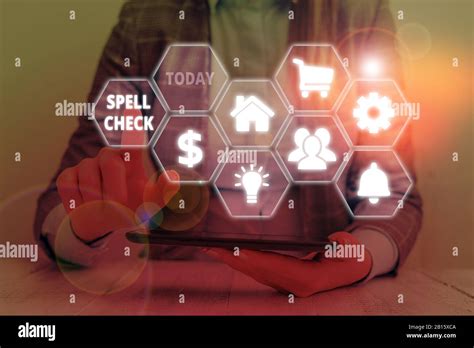 Text Sign Showing Spell Check Business Photo Showcasing To Use A Computer Program To Find And