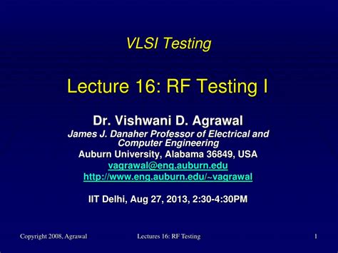 Ppt Vlsi Testing Lecture Rf Testing I Powerpoint Presentation
