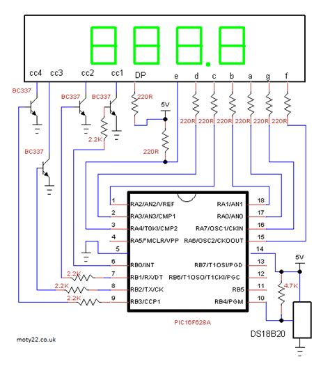 4 Digits Thermometer Using Ds18b20 Digital Sensor