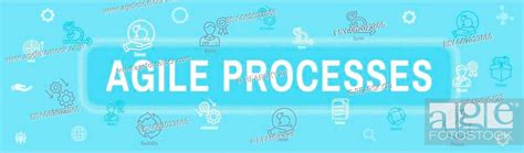 Agile Scrum Process Development Icon Set Web Header Banner Stock Vector Vector And Low