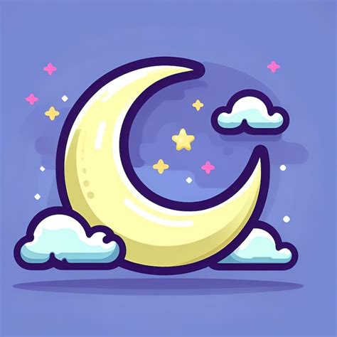 Premium Ai Image Vector Cartoon Crescent Icon Design
