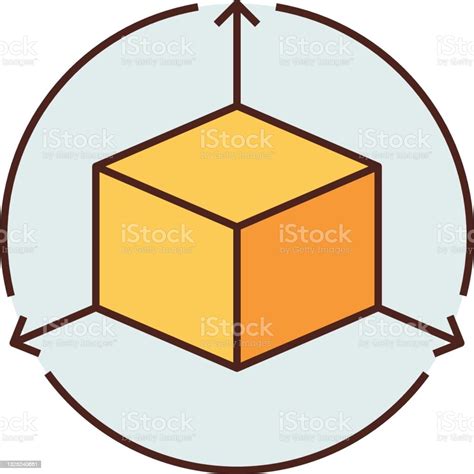 3d 모델 개념 벡터 색상 아이콘 디자인 흰색 배경에 적음 제조 기호 증강 현실 또는 가상 현실 스톡 일러스트의 측정 치수 3차원 형태에 대한 스톡 벡터 아트 및 기타